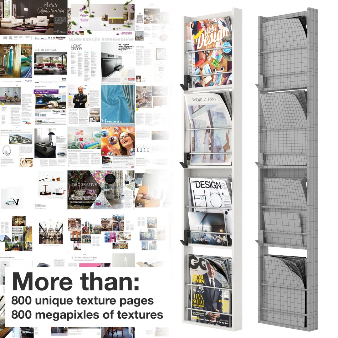 Modern Magazine Rack 3d Max