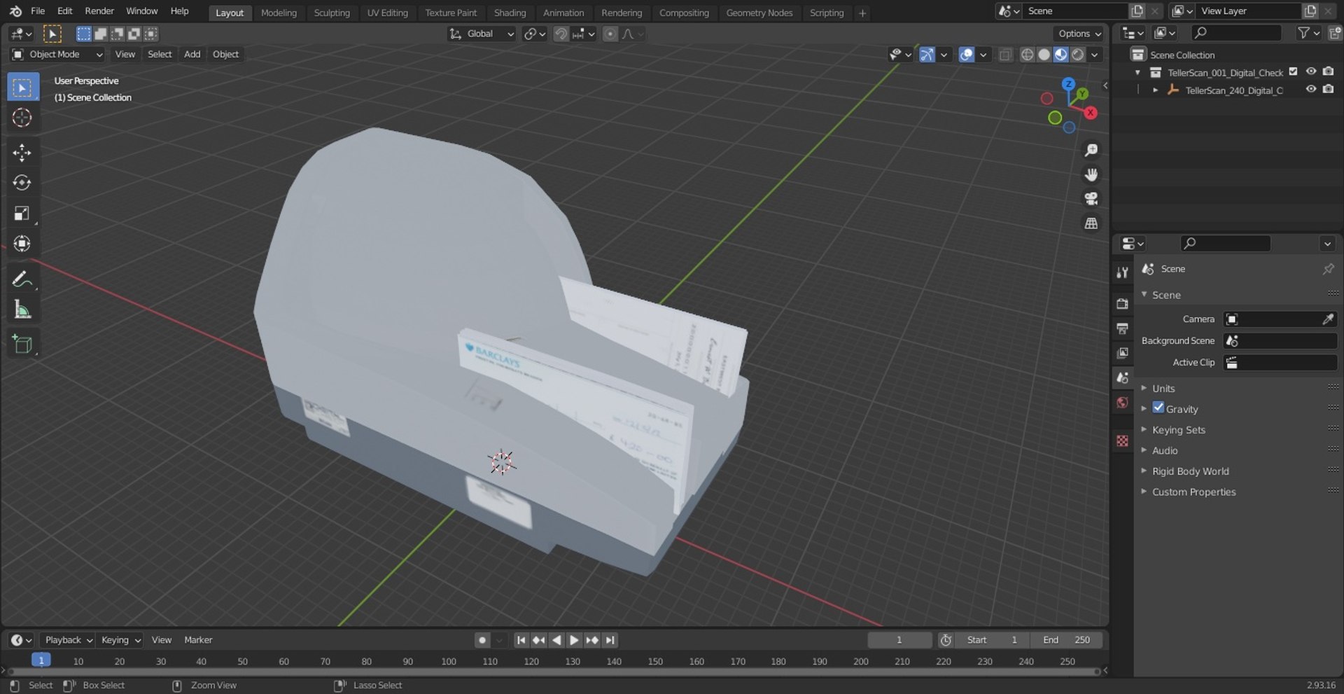 3D TellerScan 240 Digital Check Scanner - TurboSquid 2061270