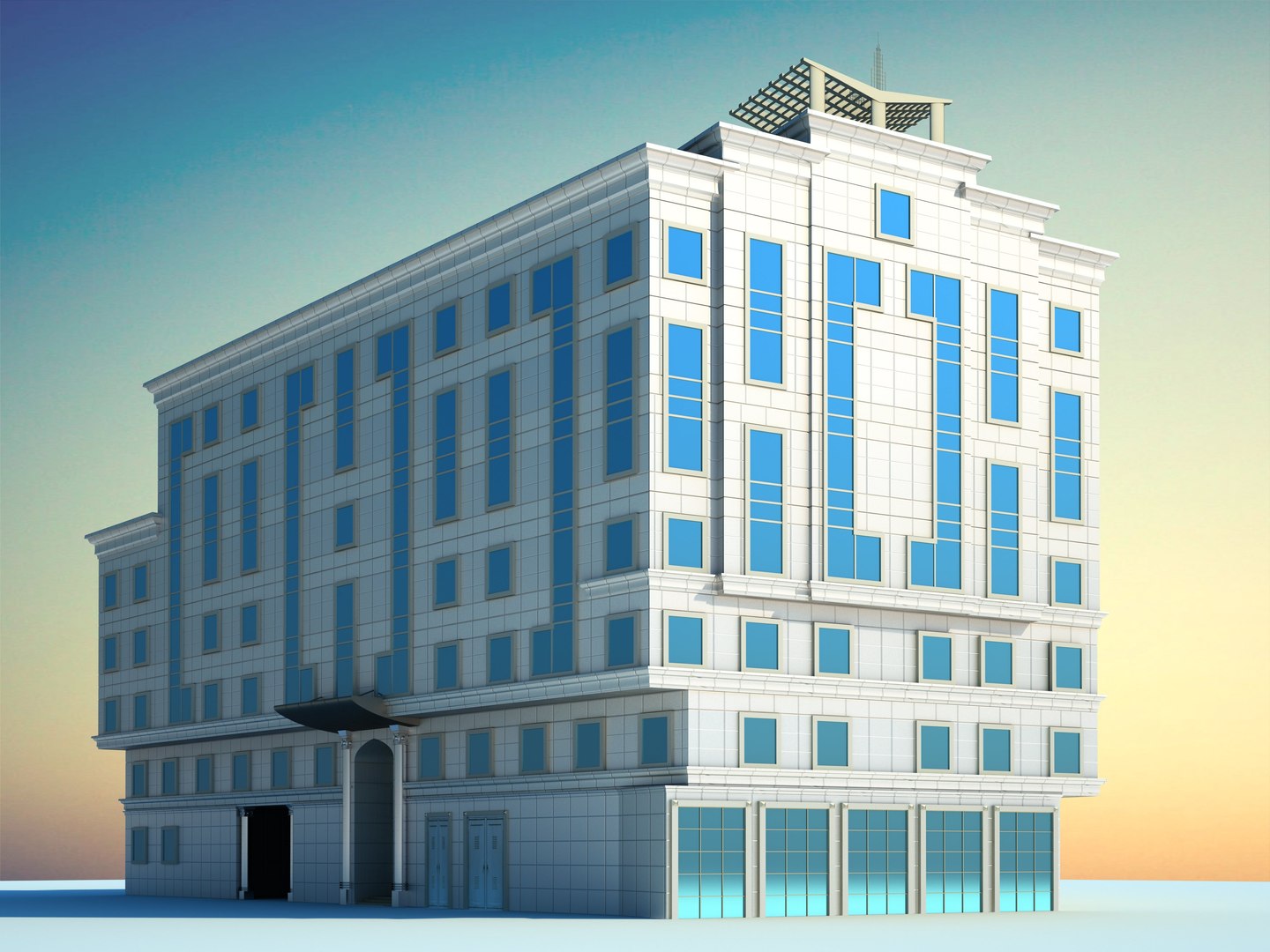 3D Hotel Building Model - TurboSquid 1247203