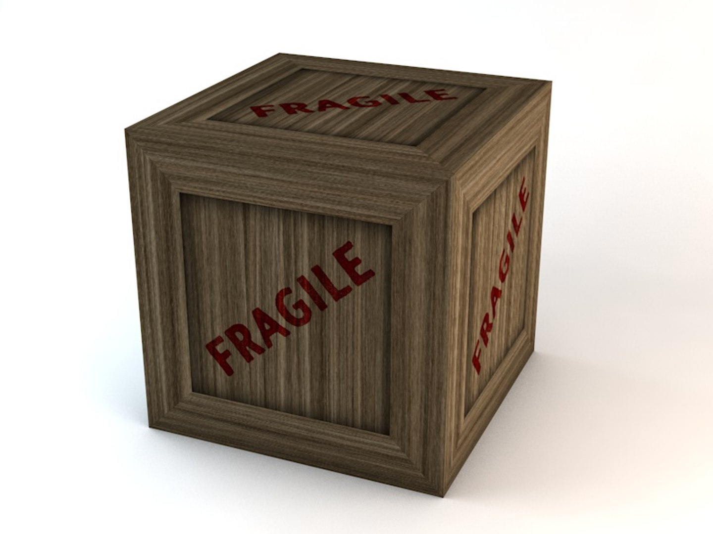 low-poly fragile wooden crates 3d c4d