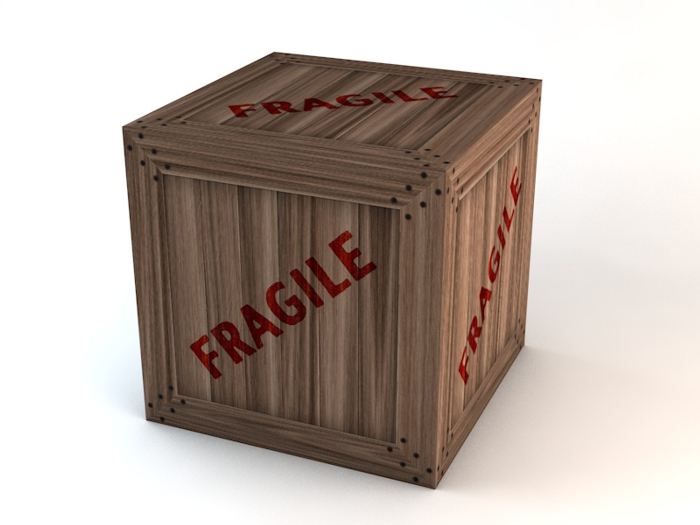 low-poly fragile wooden crates 3d c4d