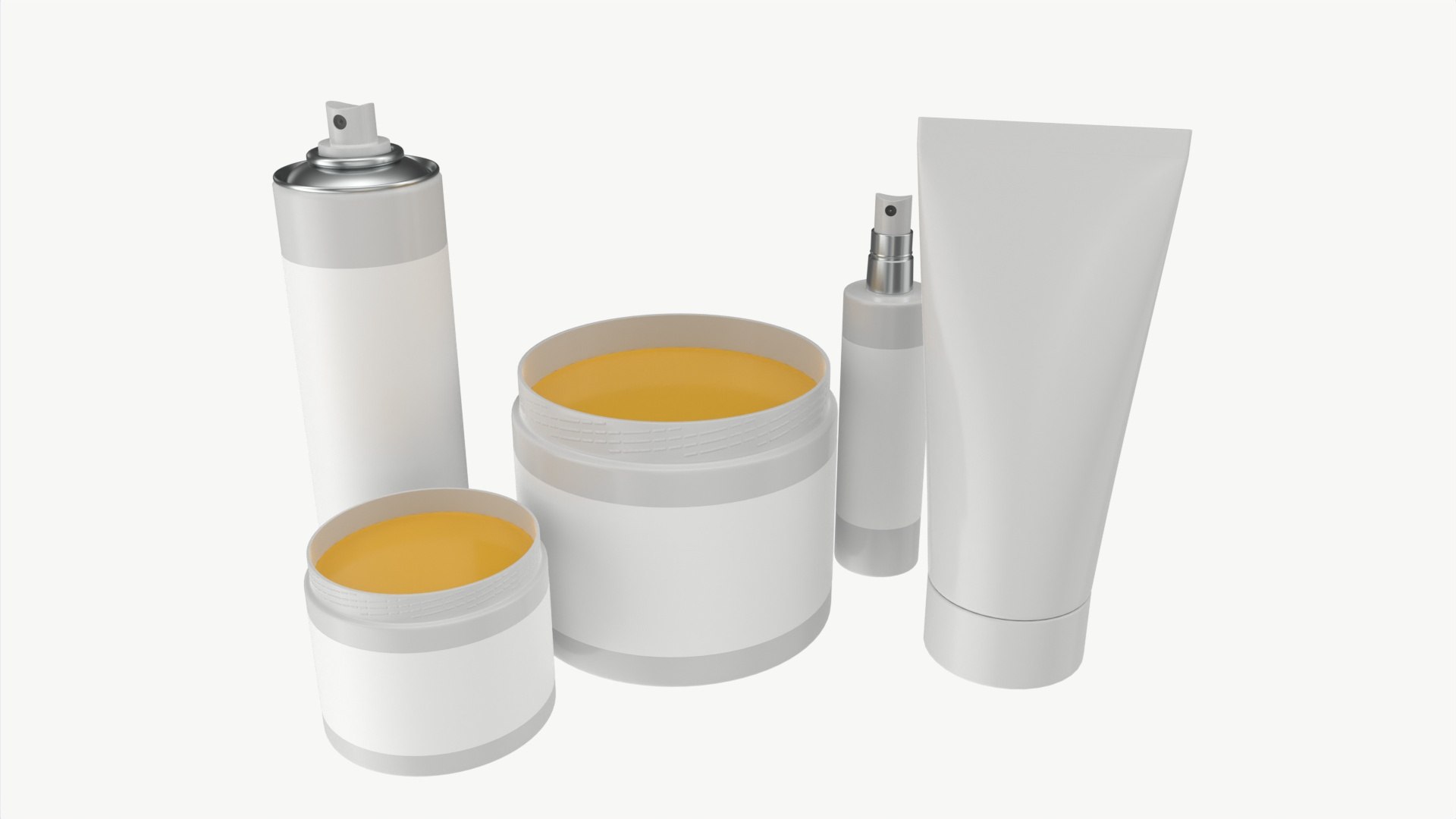 3D Body Skin Care Set Mockup Model - TurboSquid 1935434