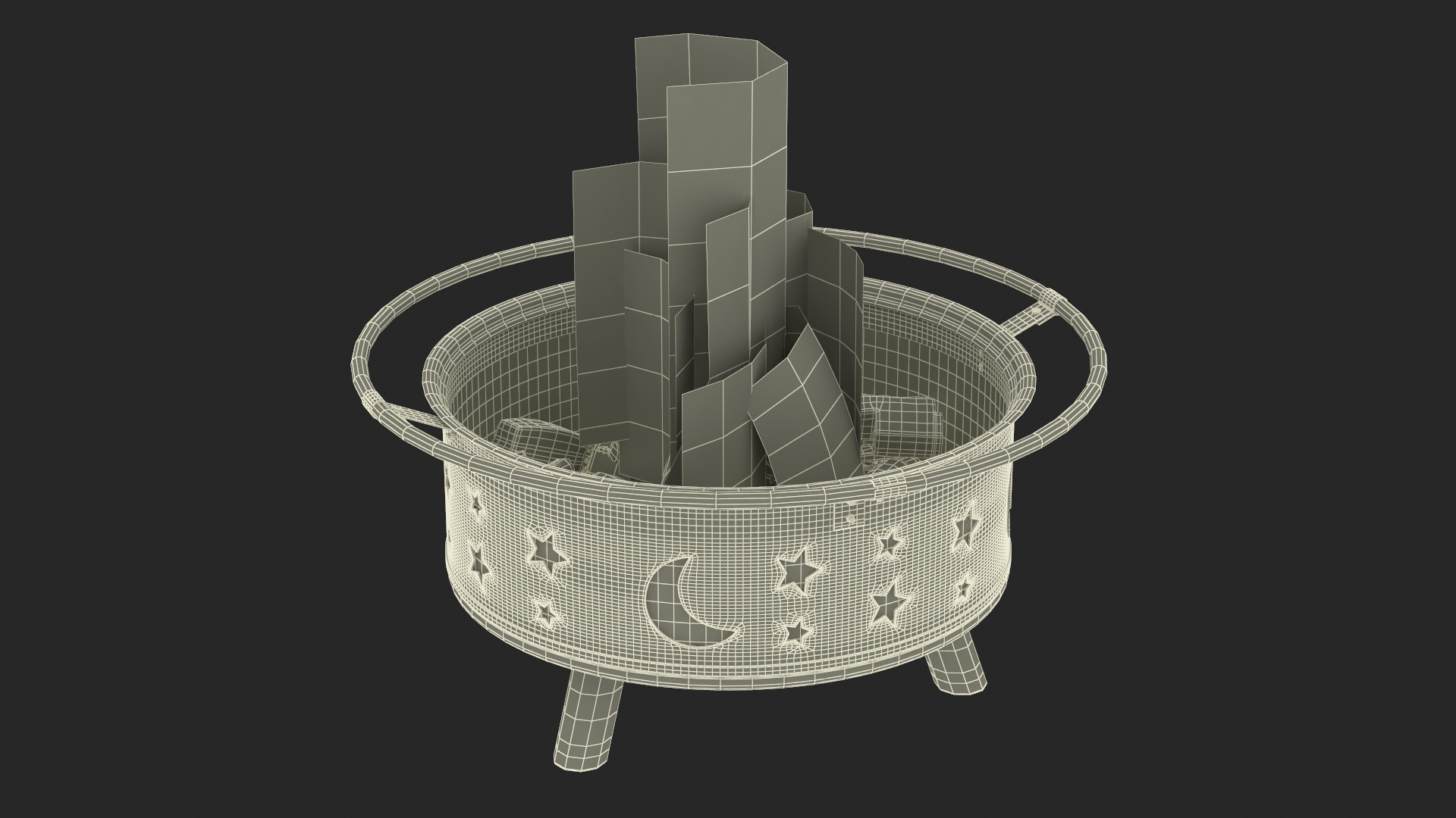 3D Model Garden Fire Pit With Fire Open - TurboSquid 2314064