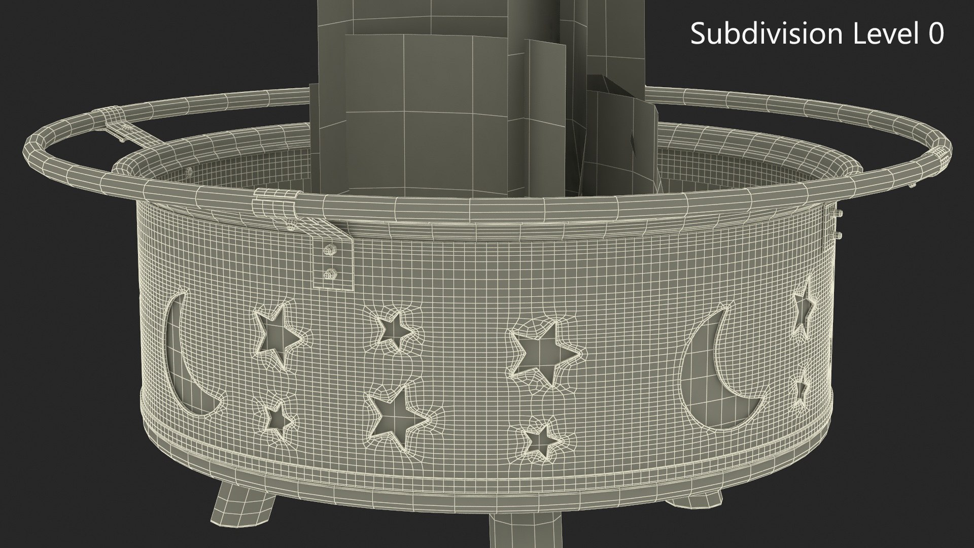 3D Model Garden Fire Pit With Fire Open - TurboSquid 2314064