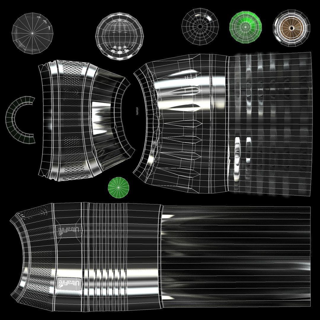 3d Cree Ultrafire Flashlight Model