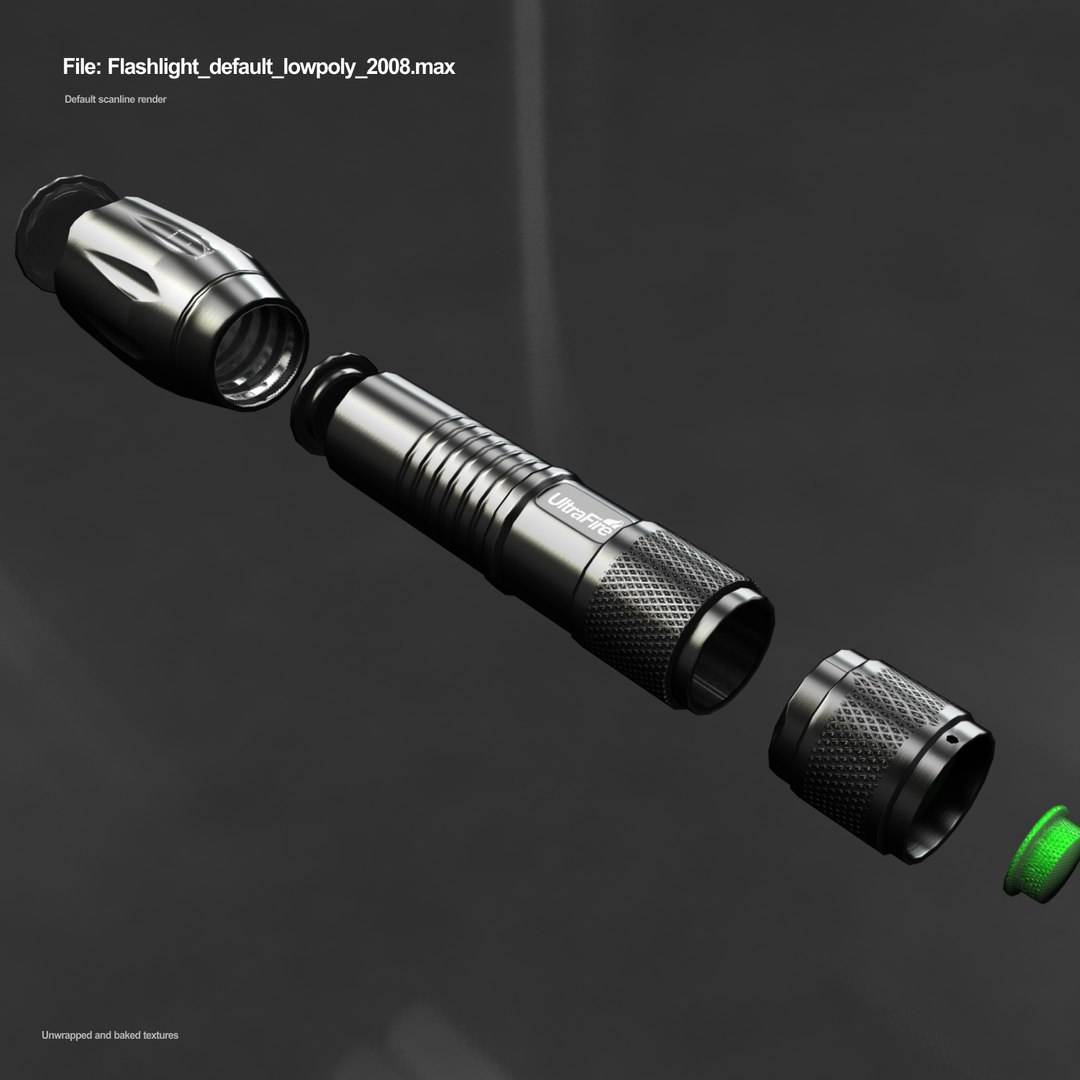 3d Cree Ultrafire Flashlight Model