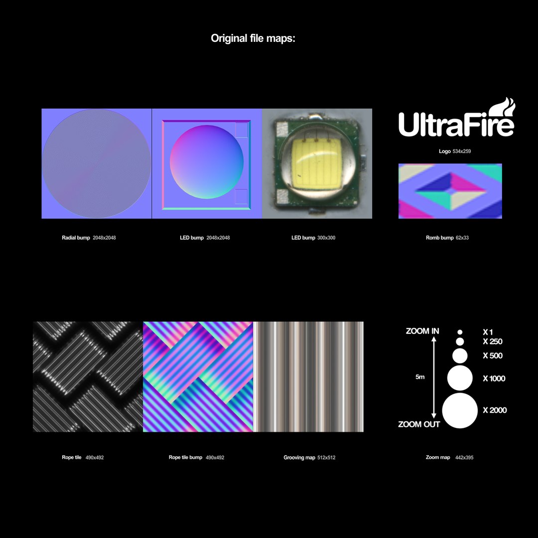 3d cree ultrafire flashlight model