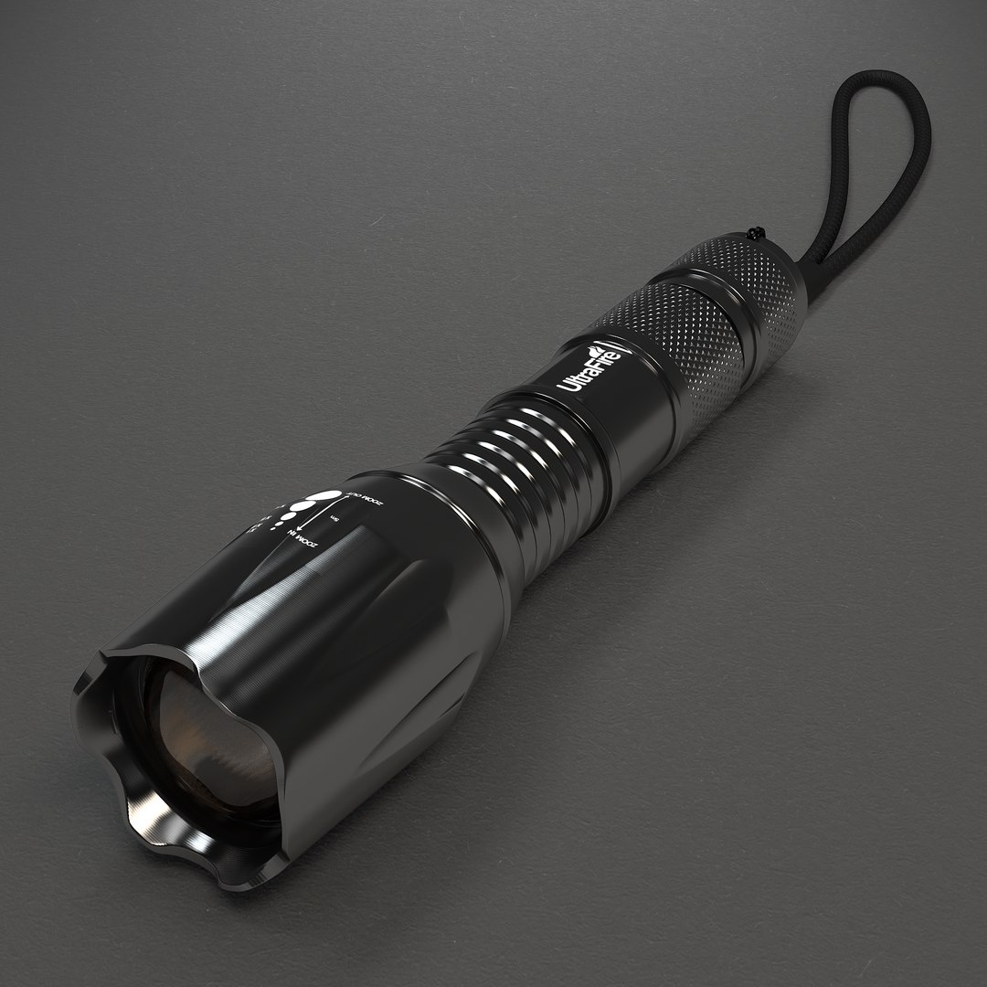 3d Cree Ultrafire Flashlight Model