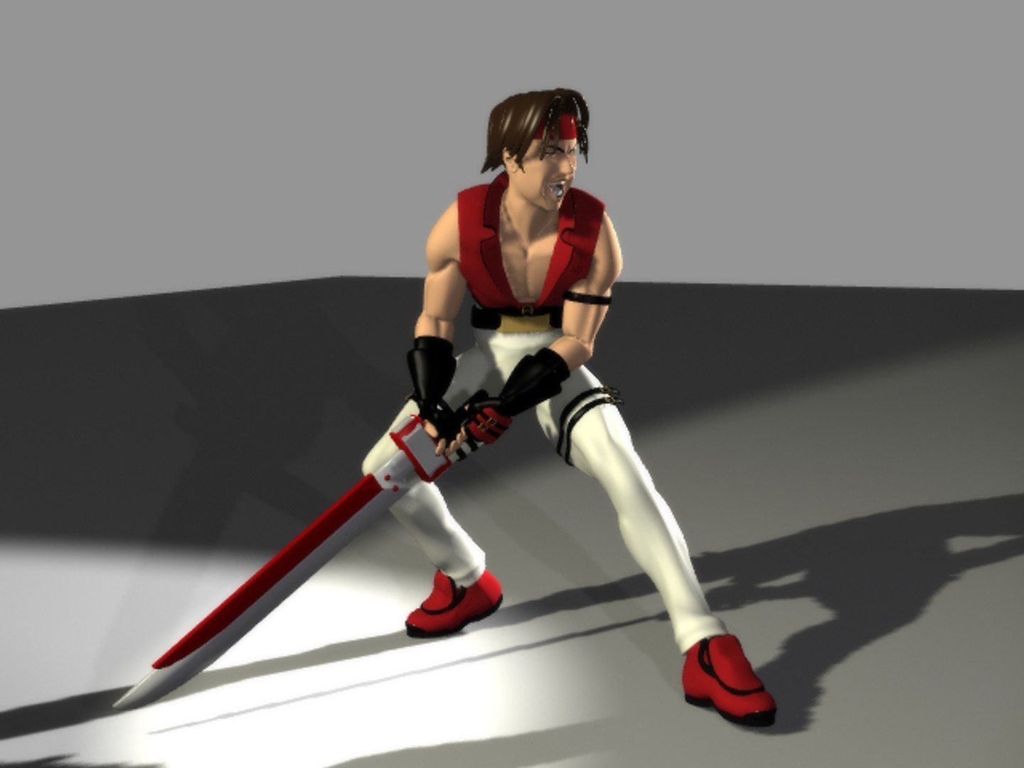 3d anime sword fighter model