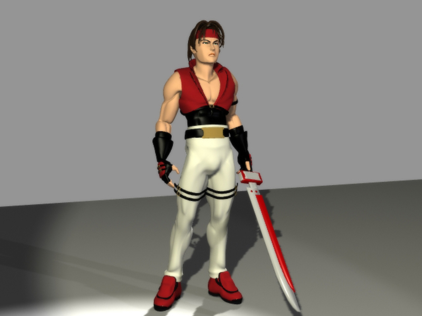 3d anime sword fighter model