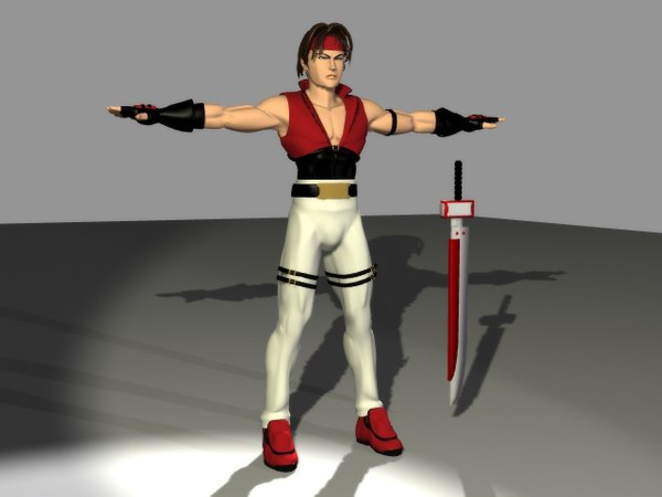 3d anime sword fighter model