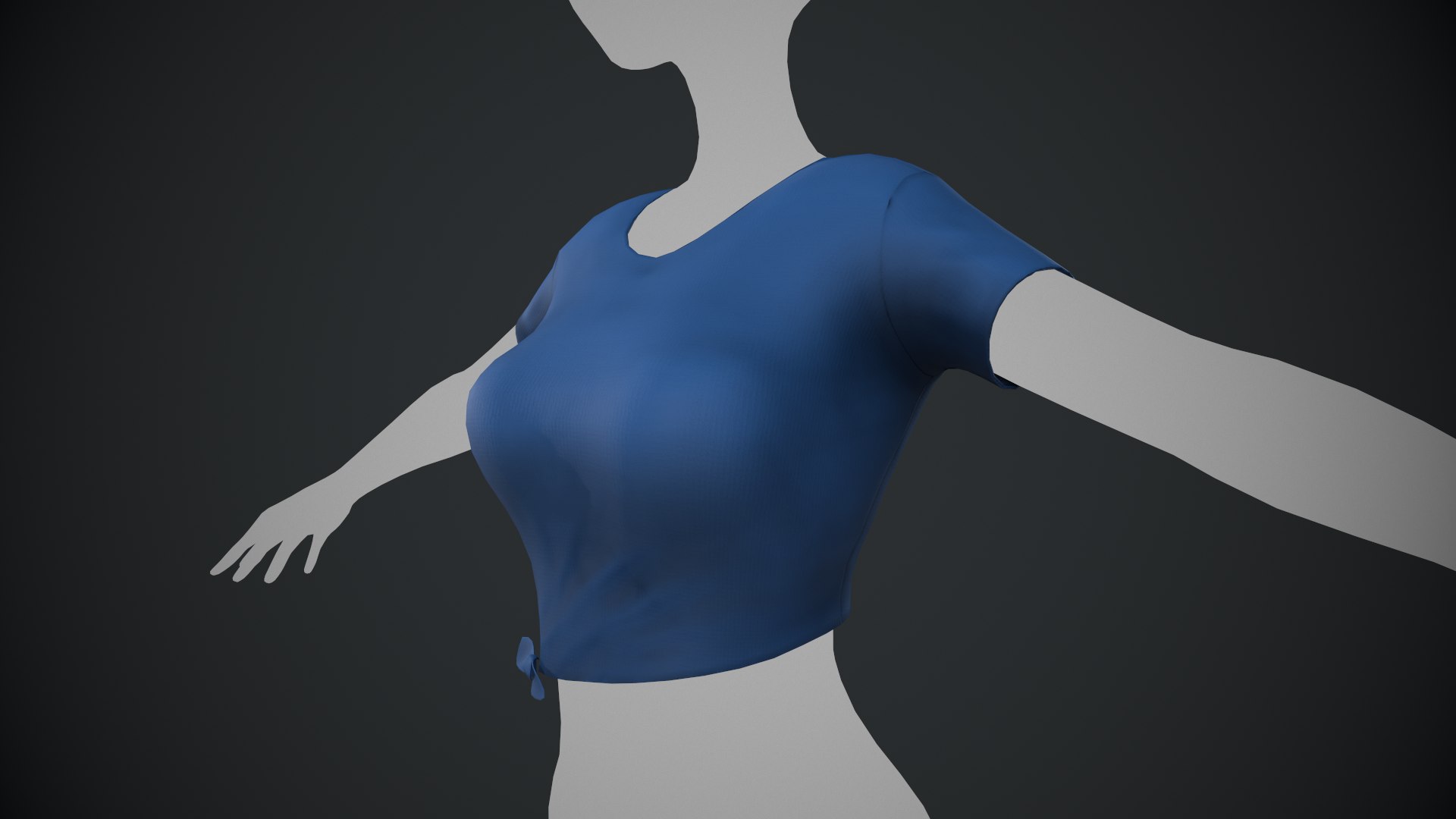 Female Blue T-Shirt Style 3 Model - TurboSquid 1927227