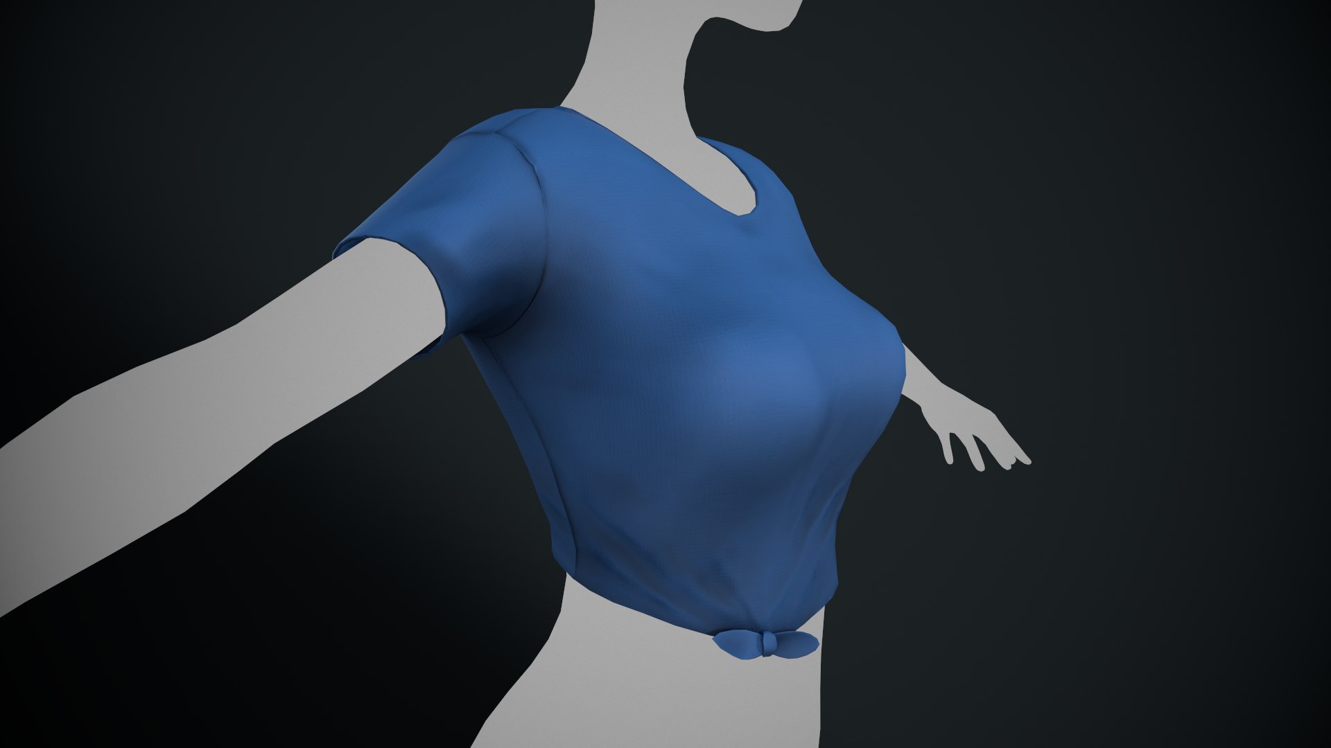Female Blue T-Shirt Style 3 Model - TurboSquid 1927227