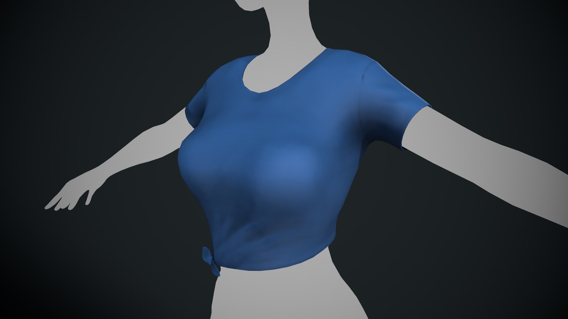 Female Blue T-Shirt Style 3 Model - TurboSquid 1927227