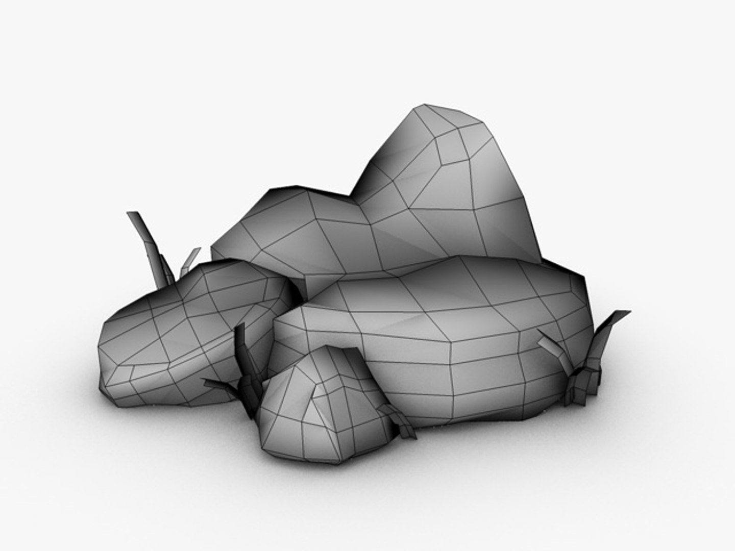 Rocks Plants Small 3d Model