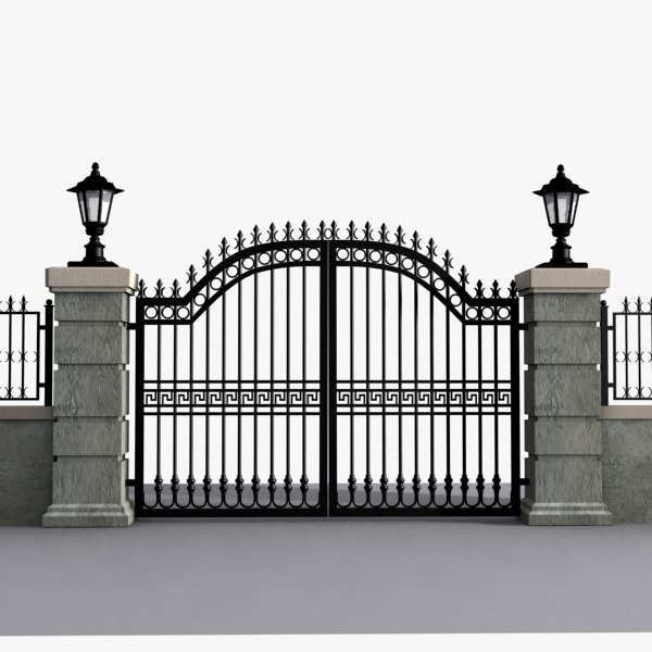 3d wrought iron gate model