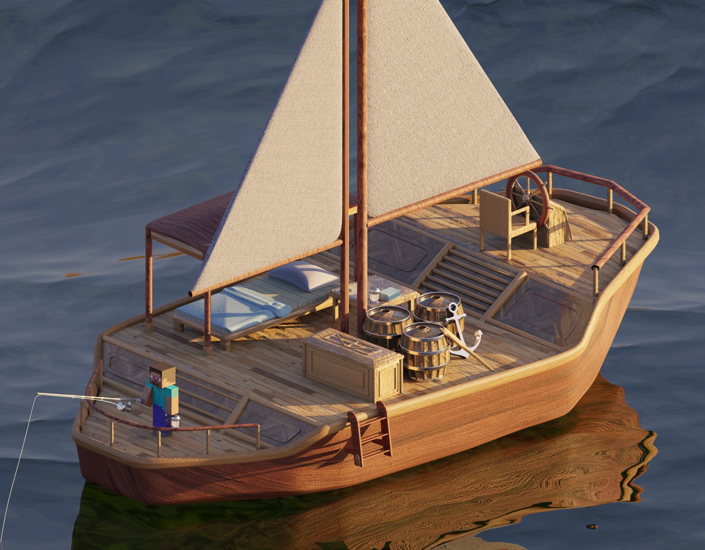 Free Old Wooden Boat Raft Model - TurboSquid 2122422