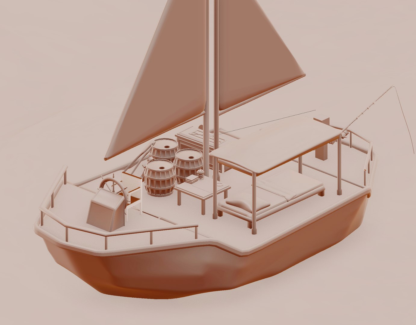 Free Old Wooden Boat Raft Model - TurboSquid 2122422