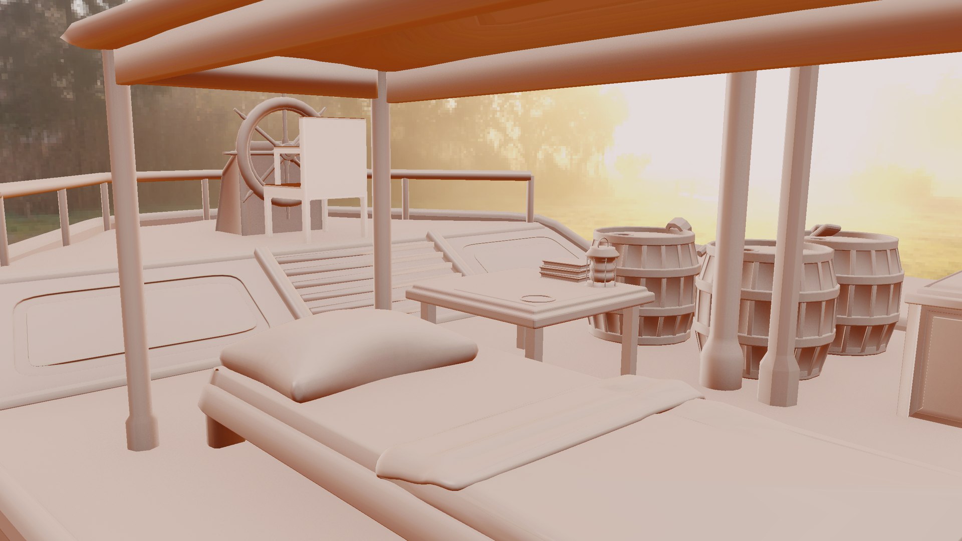 Free Old Wooden Boat Raft Model - TurboSquid 2122422