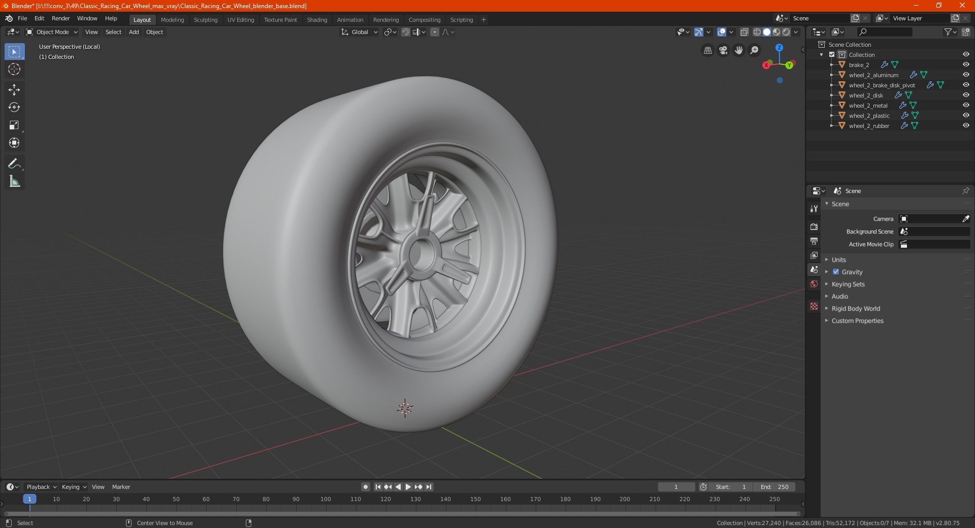 Classic Racing Car Wheel 3D model - TurboSquid 1875656