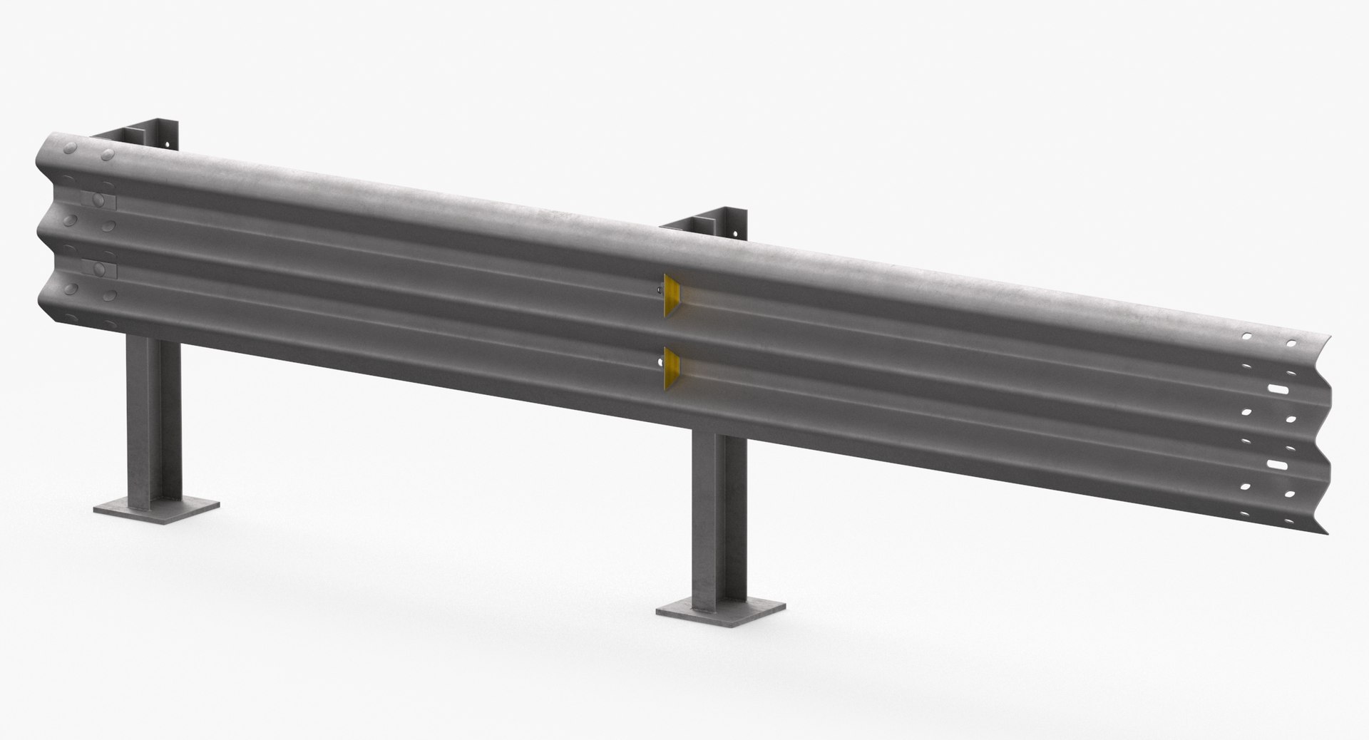 Guardrail Thrie Beam Straight Short Single model - TurboSquid 1925510