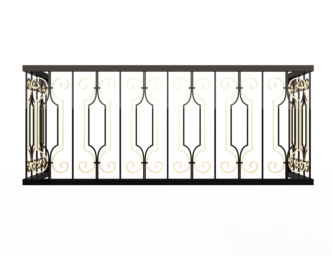 Forging Iron Forged Balcony Railing Baroque Classic 02 3D Model ...