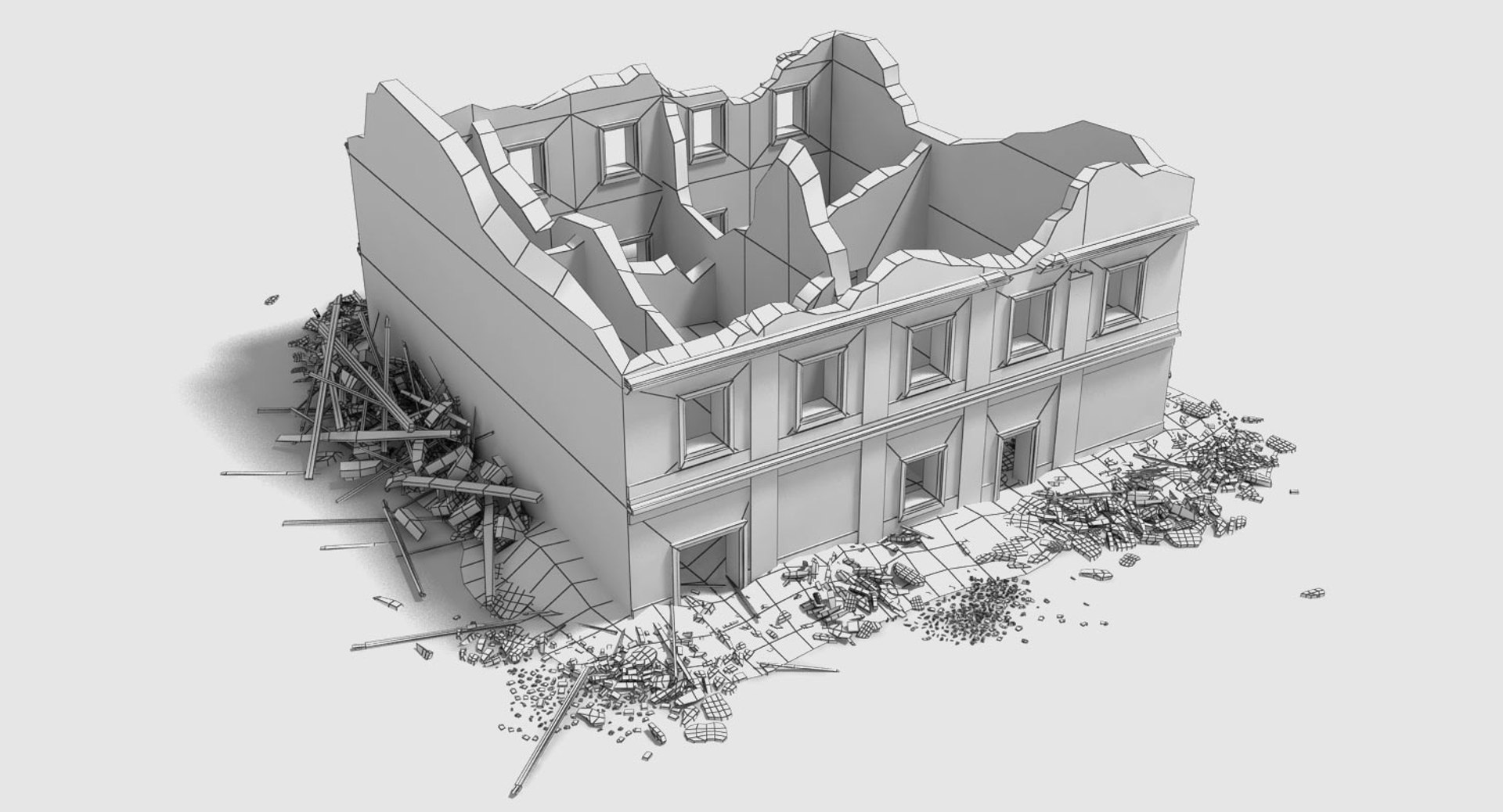 Max Destroyed Ruined Building War 2