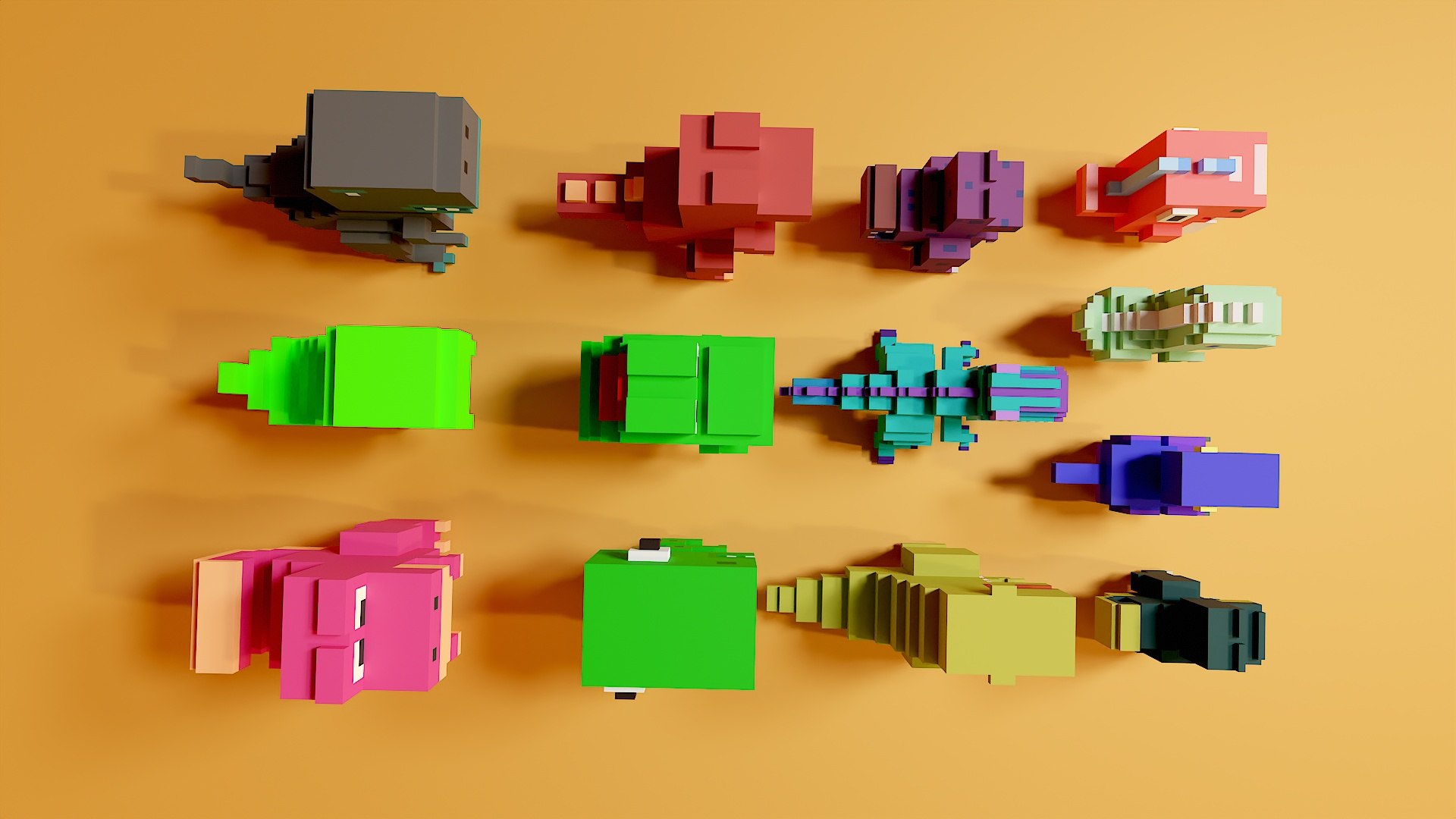 3D Dinosaur Voxel Art Pack 3d Model - TurboSquid 2182460