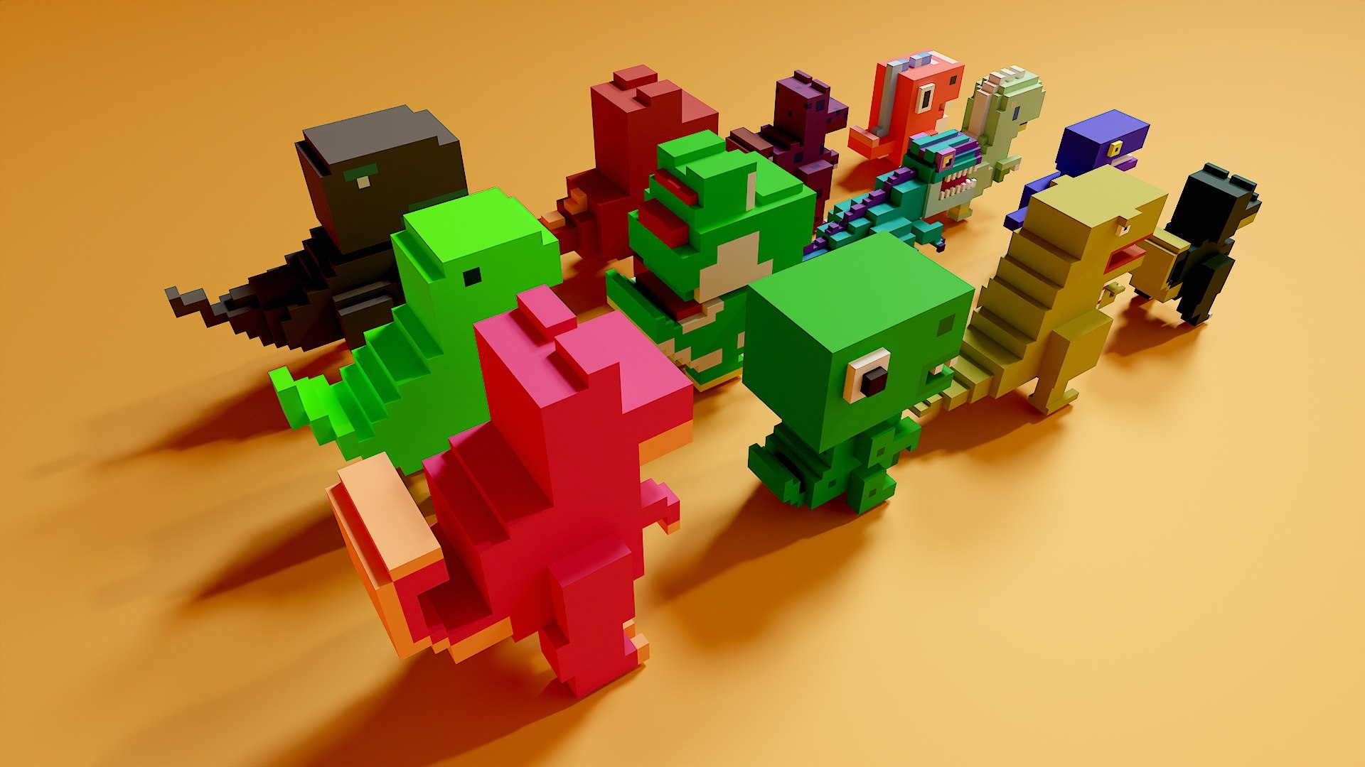 3D Dinosaur Voxel Art Pack 3d Model - TurboSquid 2182460