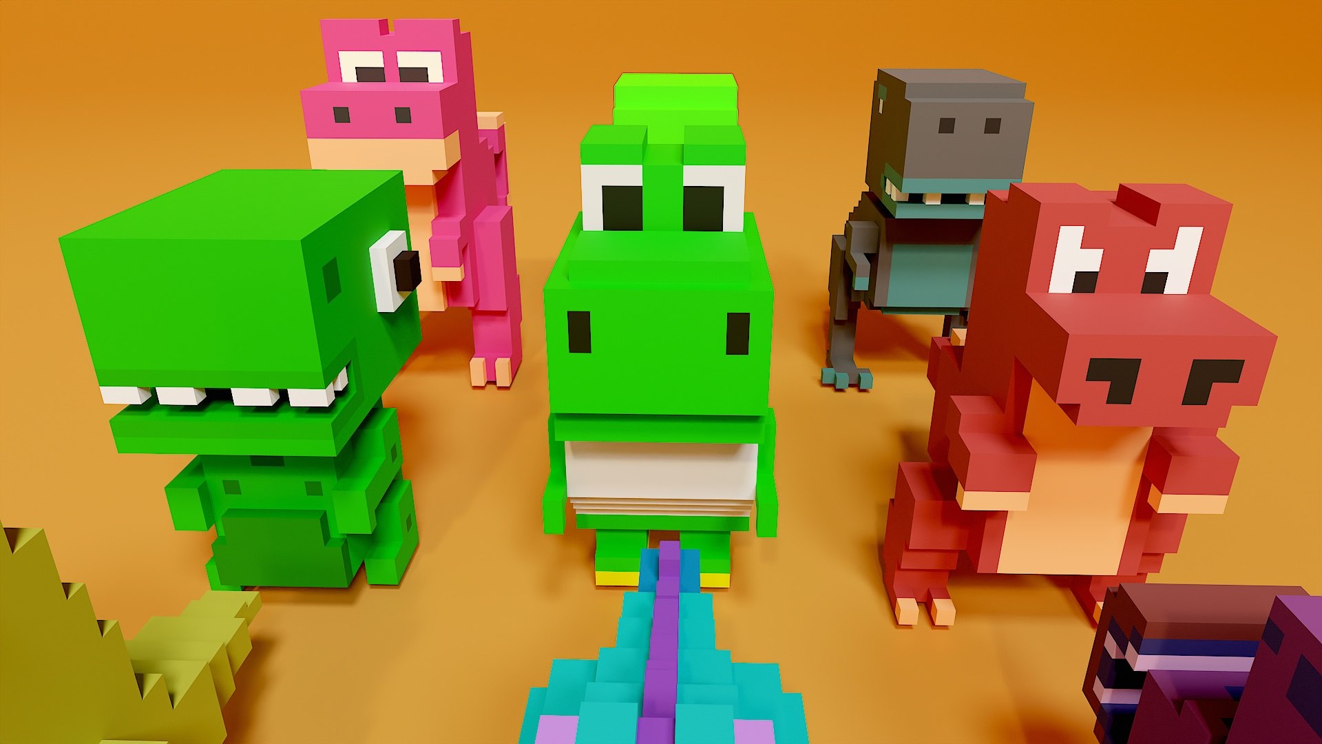 3D Dinosaur Voxel Art Pack 3d Model - TurboSquid 2182460