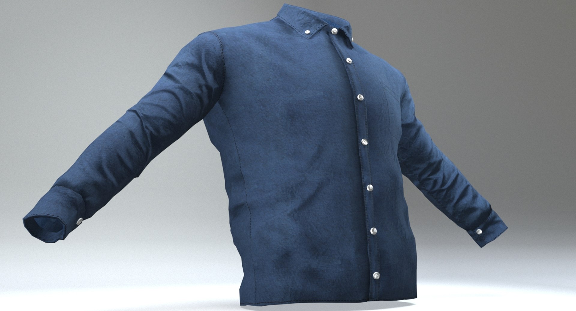 3D blue shirt - TurboSquid 1171718