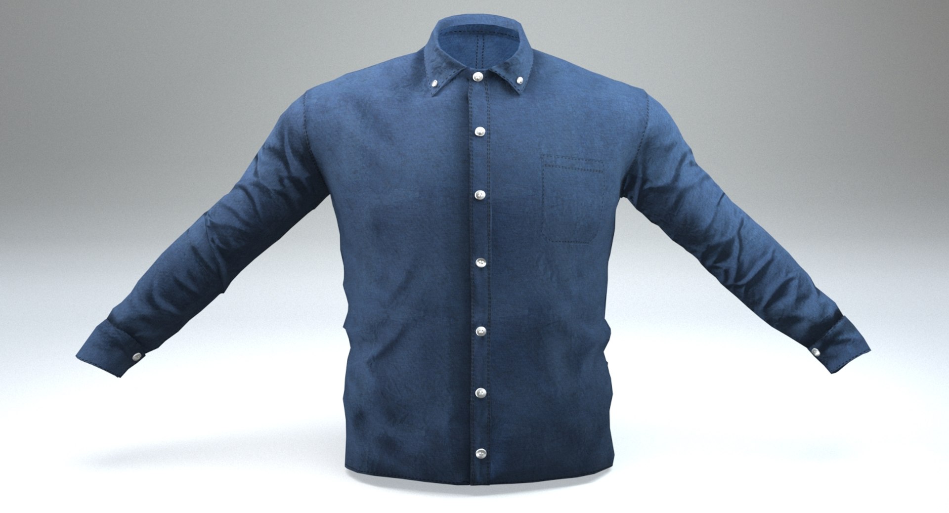 3D blue shirt - TurboSquid 1171718