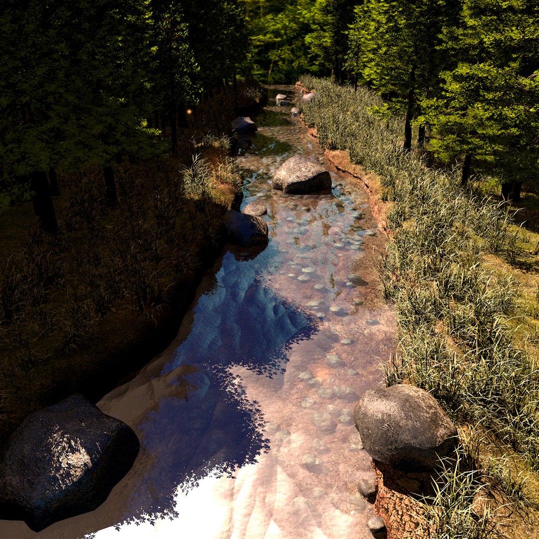 C4d Modeled River