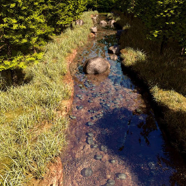 c4d modeled river