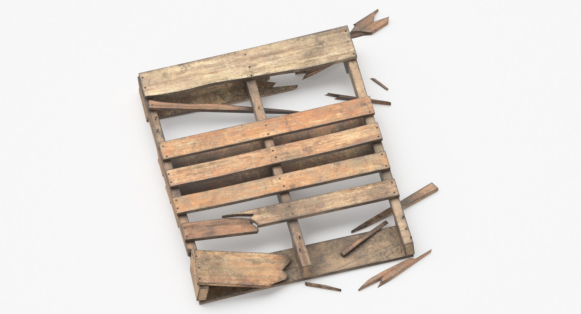 3D Wooden Pallet Damaged model - TurboSquid 1869074