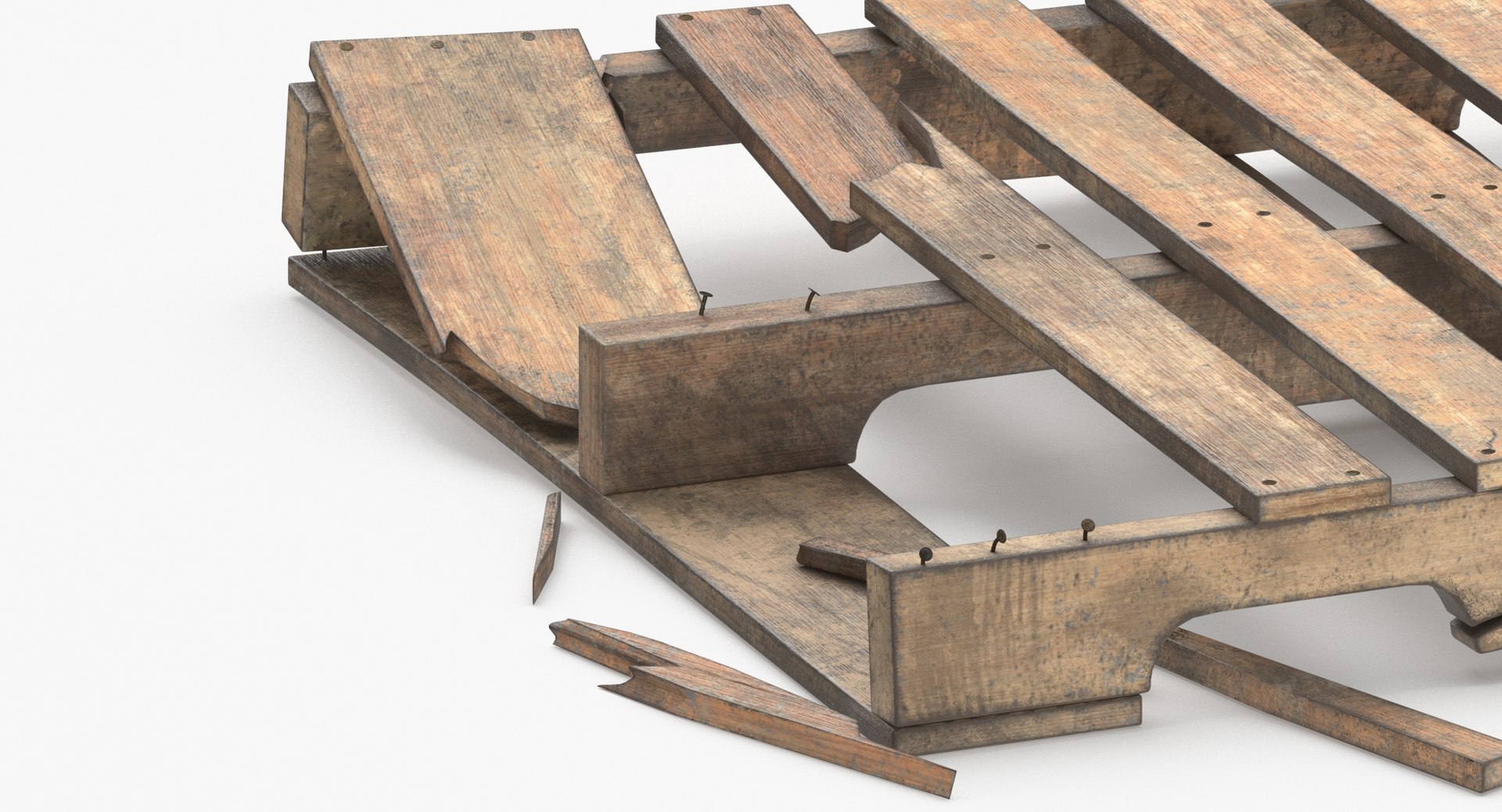 3D Wooden Pallet Damaged model - TurboSquid 1869074