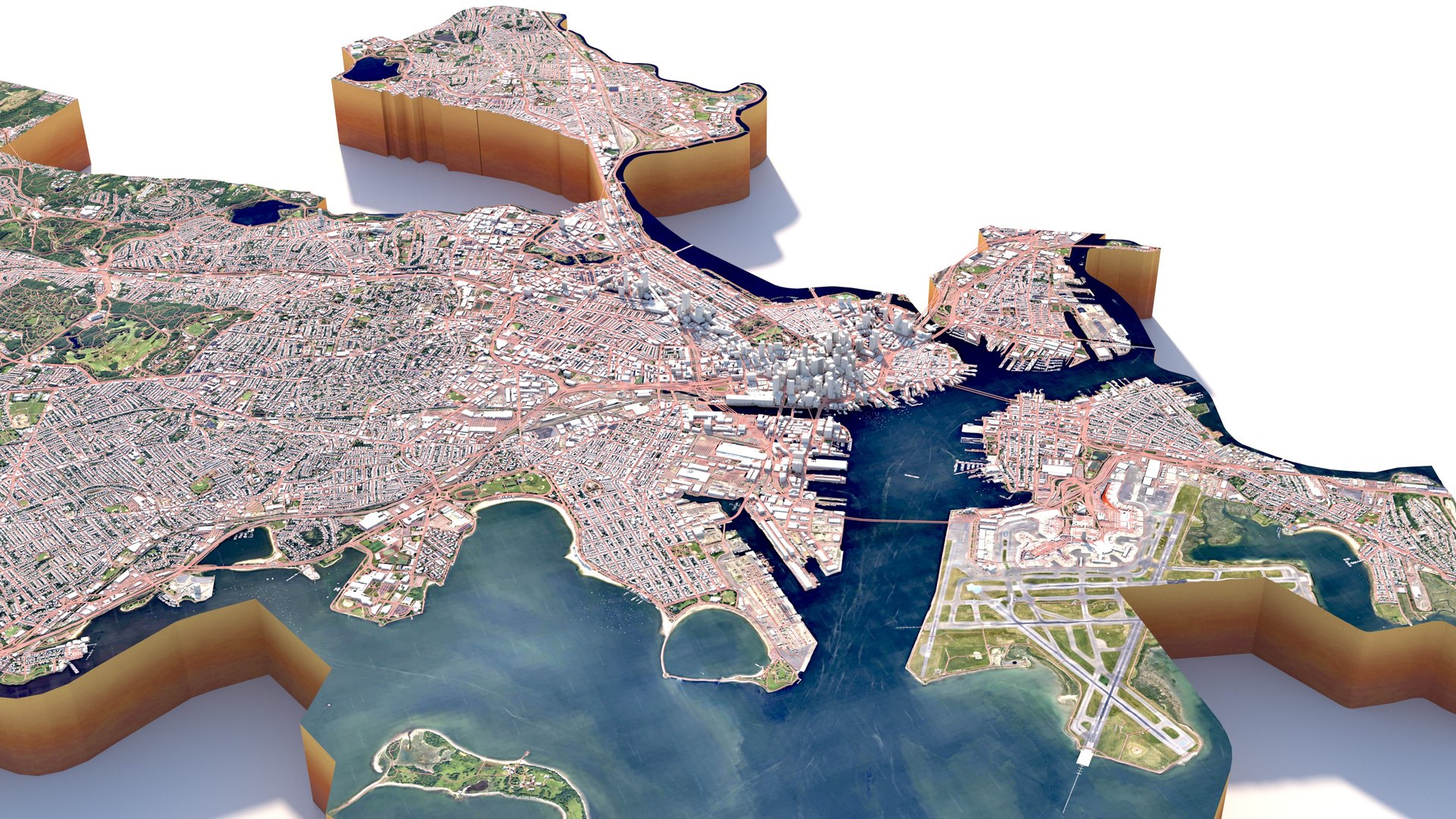Boston Terrain City 3D Model - TurboSquid 2420384