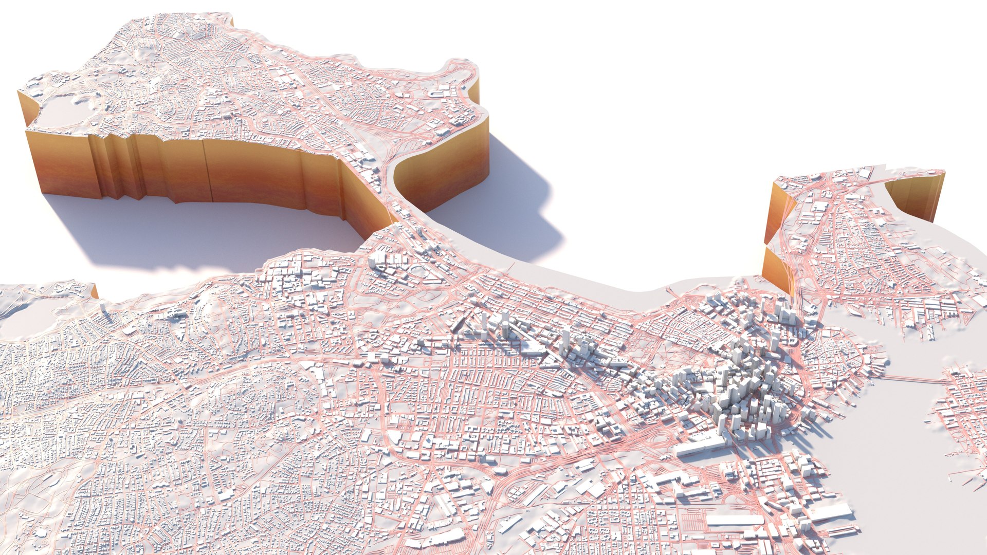 Boston Terrain City 3D Model - TurboSquid 2420384