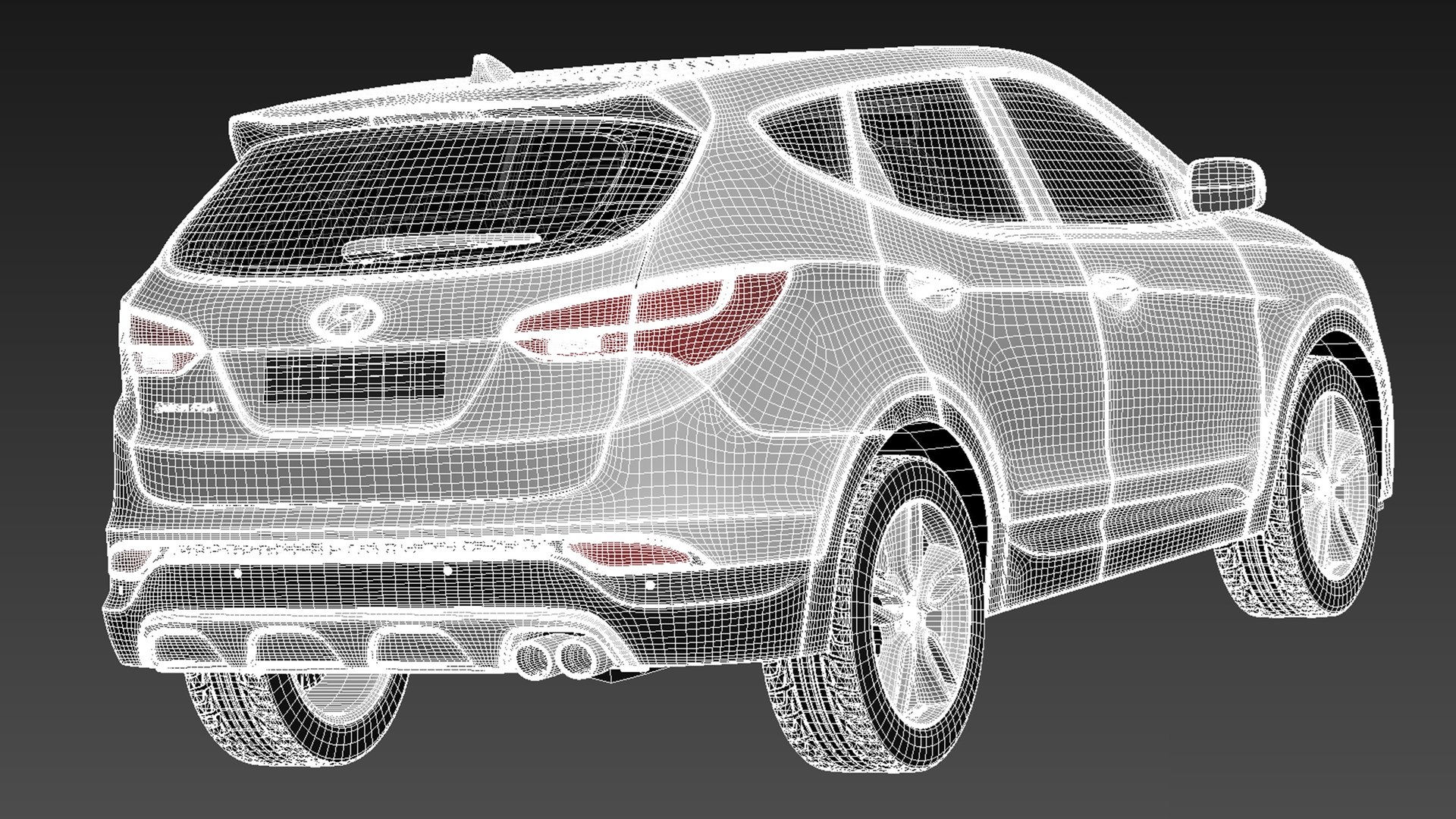 Hyundai Santa Fe 2013 3d Model