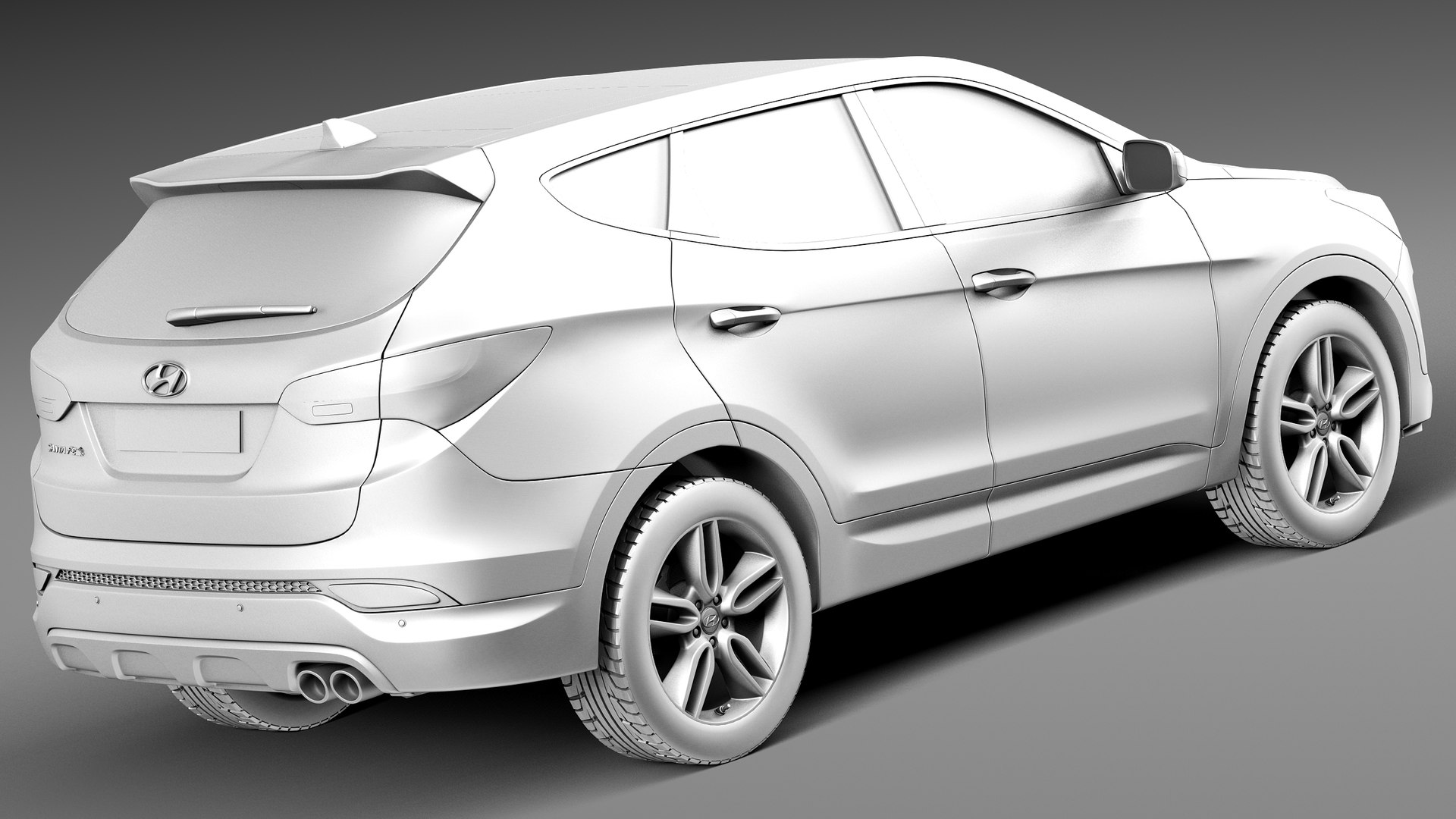 Hyundai Santa Fe 2013 3d Model