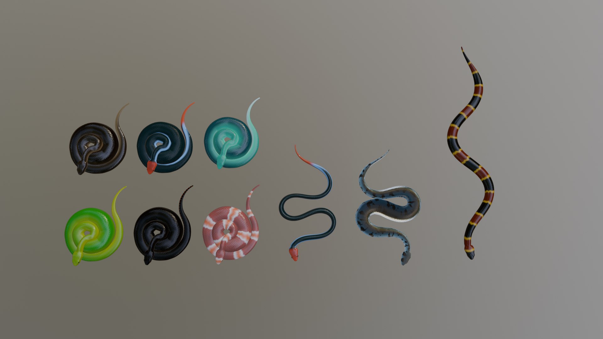 Rigged Animated Snake Pack1 3D - TurboSquid 2288281