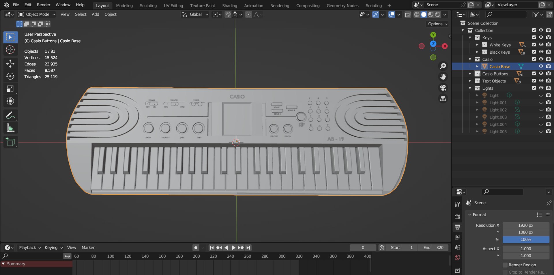 3D Casio Music Instrument Model - TurboSquid 2070090