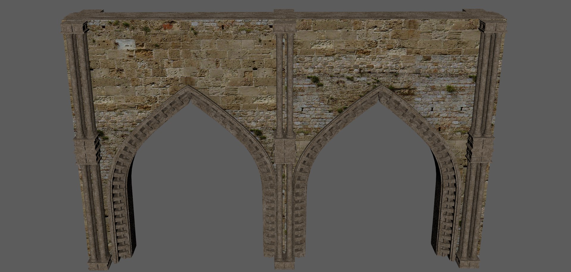 Free Ancient Archs Wall 3D Model - TurboSquid 2222713