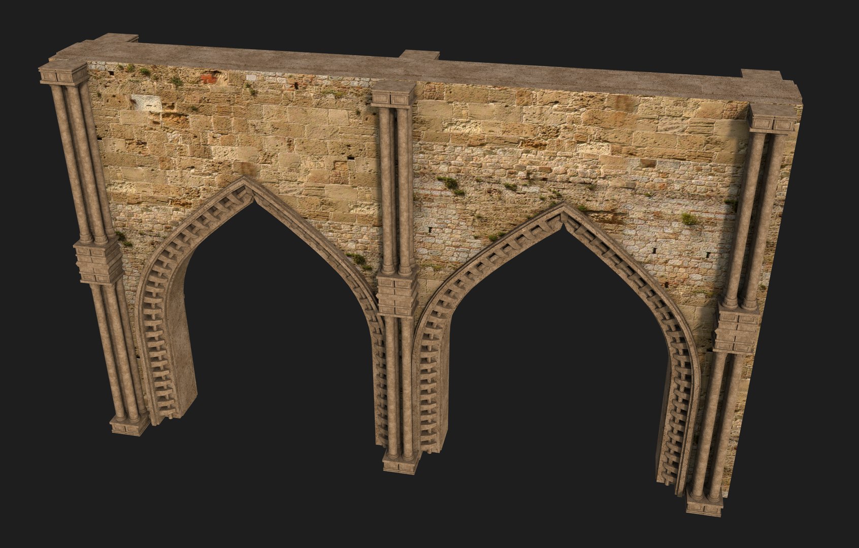 Free Ancient Archs Wall 3D Model - TurboSquid 2222713