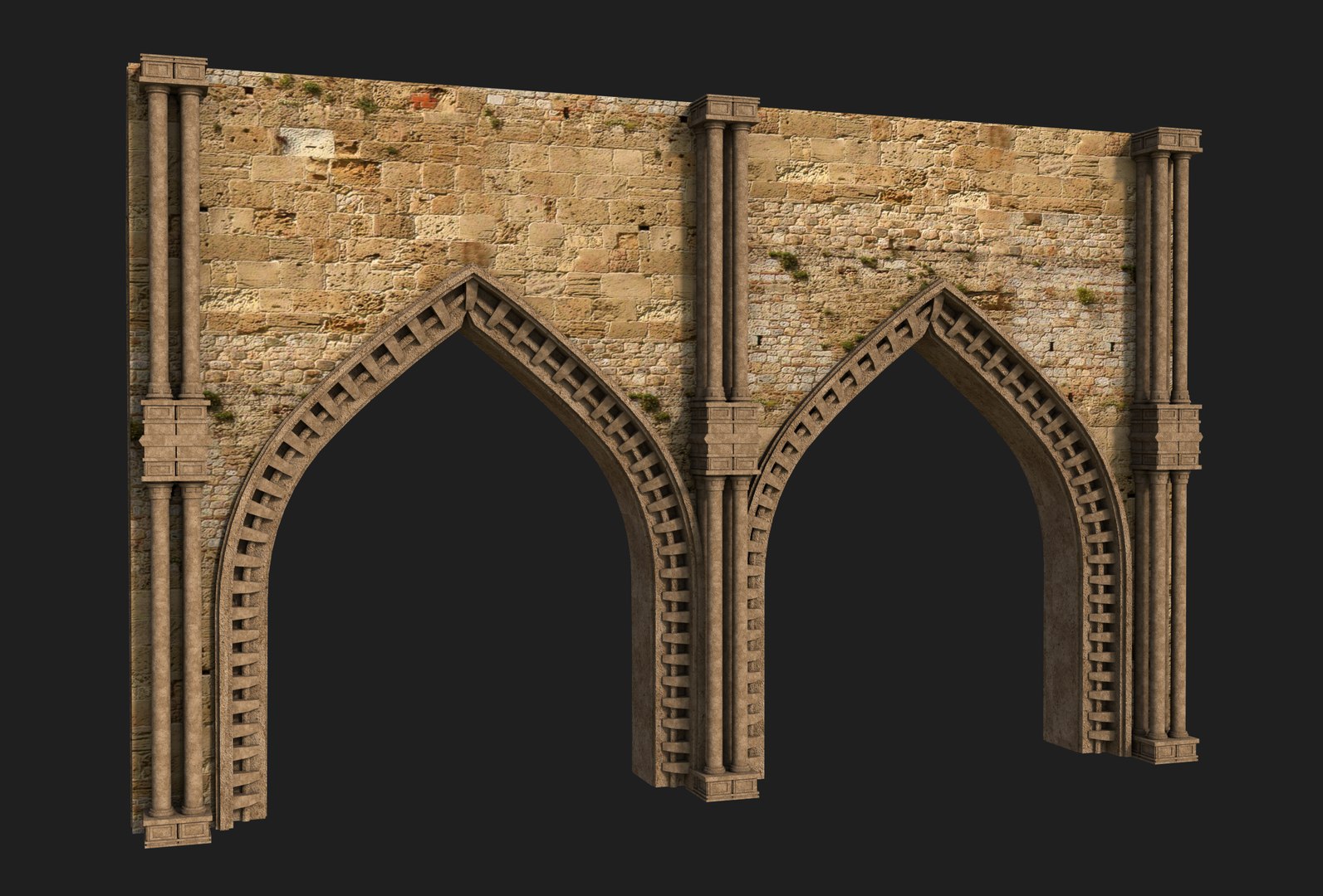 Free Ancient Archs Wall 3D Model - TurboSquid 2222713