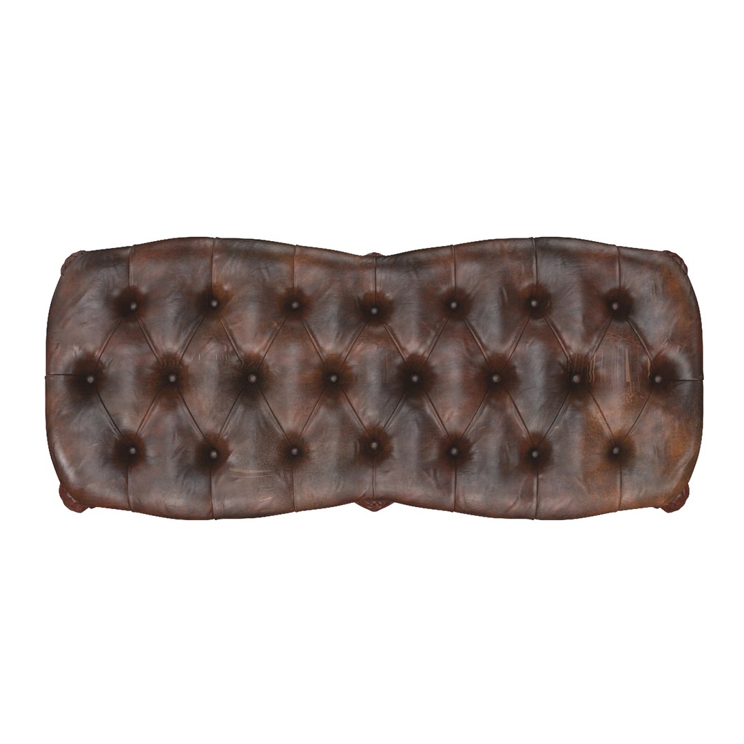 French Leather Tufted Bench C 1900s 3D Model - TurboSquid 2084357