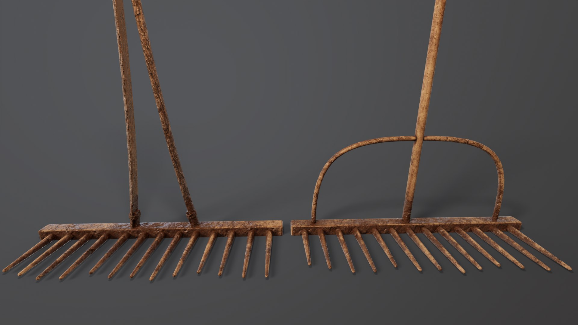 Medieval Farm Rakes Set 3D Model - TurboSquid 2276536