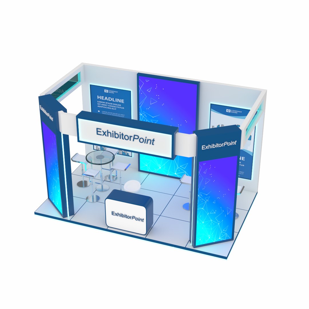 3D Model 5x3 Meter Exhibition Booth - TurboSquid 2263754