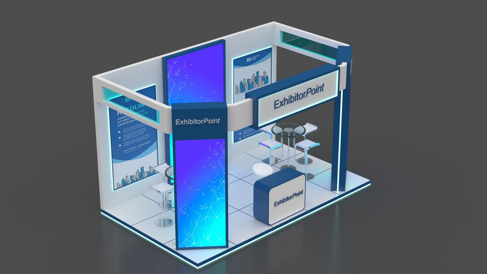 3D Model 5x3 Meter Exhibition Booth - TurboSquid 2263754