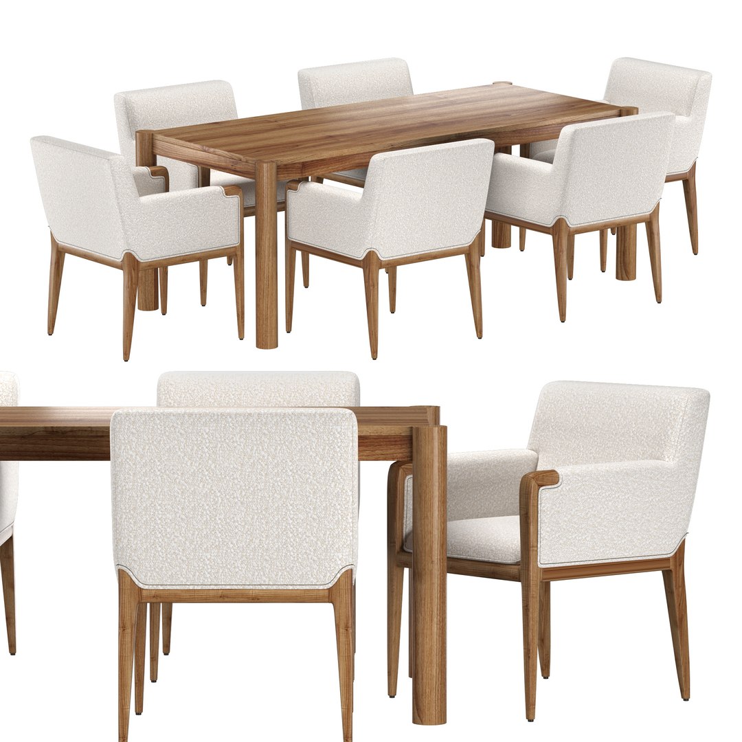 3D Huxley Table Ledger Chair Dining SET - TurboSquid 2398632